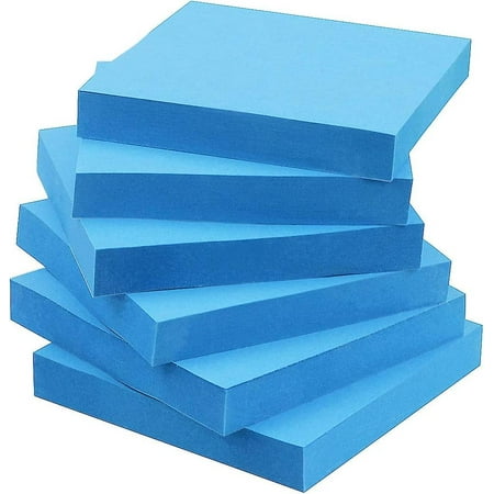 Sticky Notes 3x3 Self-stick Notes Blue Color 6 Pads, 100 Sheets/pad ...