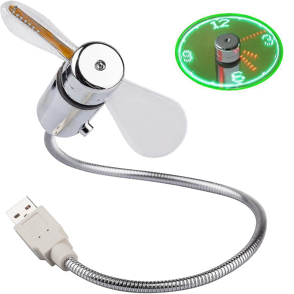 Usb Fan, Shows Time And Temperature, With Flexible Gooseneck | Walmart ...