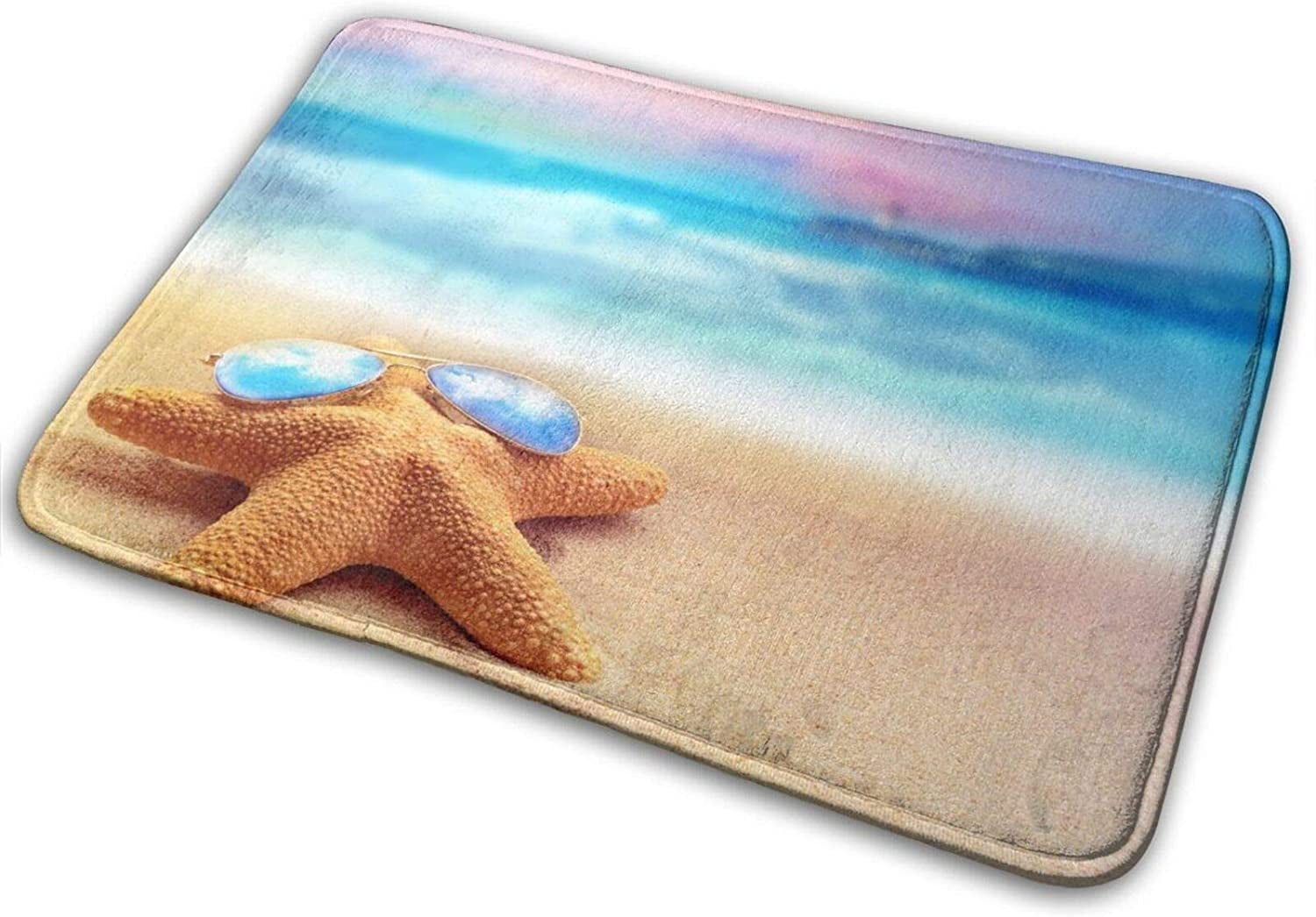 Bath Mat Starfish Lying on The Sand Bath Rugs Absorbent Bath Mats for ...