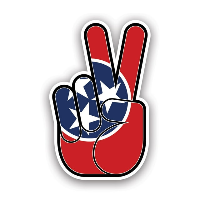 Tennessee State Shaped Peace Sign Sticker Decal Self Adhesive Vinyl