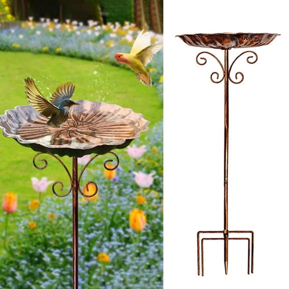 35In Metal Bird Bath for Outside, Vintage Freestanding Birdbaths ...