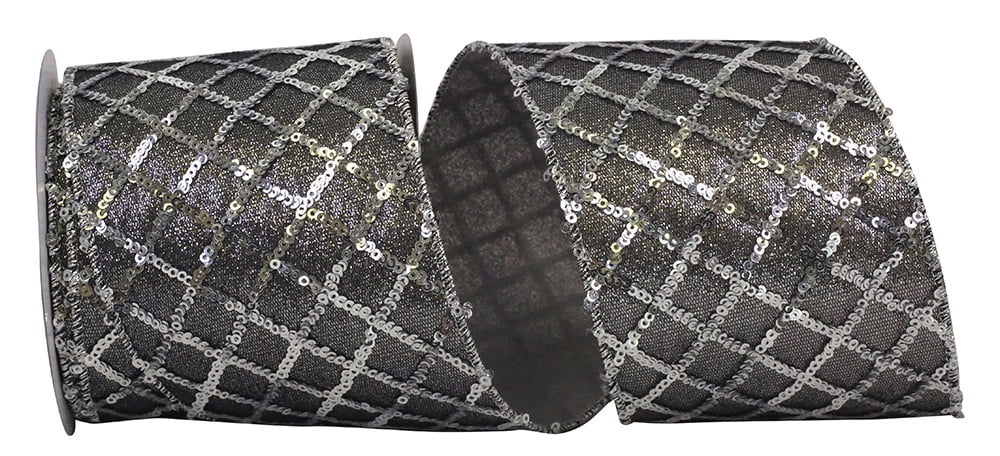 Reliant Ribbon - 93591W-070-10D, Sequin Glimmer Lattice Deluxe Wired ...