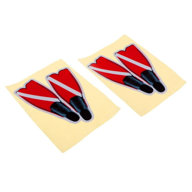 2 Pieces Self- Reflective Scuba Diving Diver Dive Sticker Flippers ...