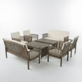 Sparks 8 Piece Outdoor Acacia Chat Set with Cushions, Grey Finish ...