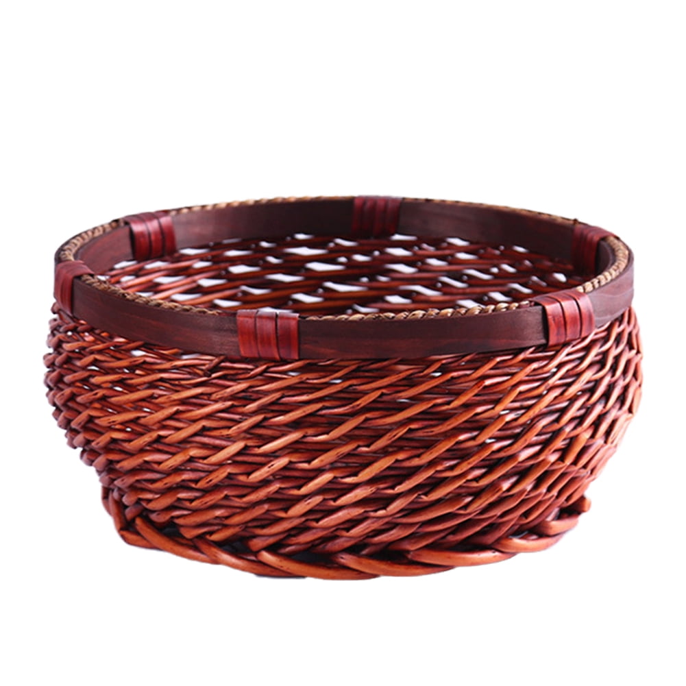 Comaie 25CM Home Storage Wicker Vegetable Fruit Basket Storage Basket ...