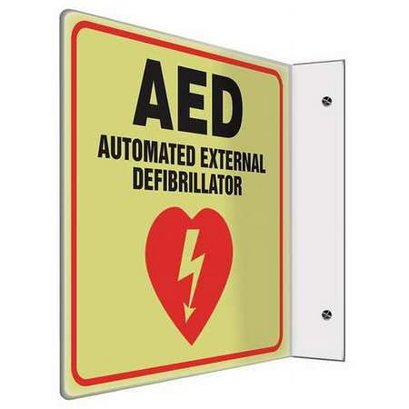 Accuform PSP972 Projection Sign 90D, Legend"AED AUTOMATED External ...