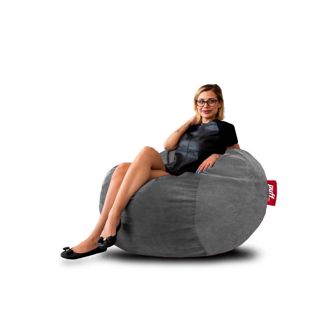 Sillón Puff Mediano Puff Mx Gamuza Gris | Walmart en línea
