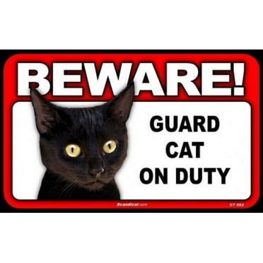 SignMission 6 x 9 in. Beware of Attack Cat Warning Decal - Cats Decals ...