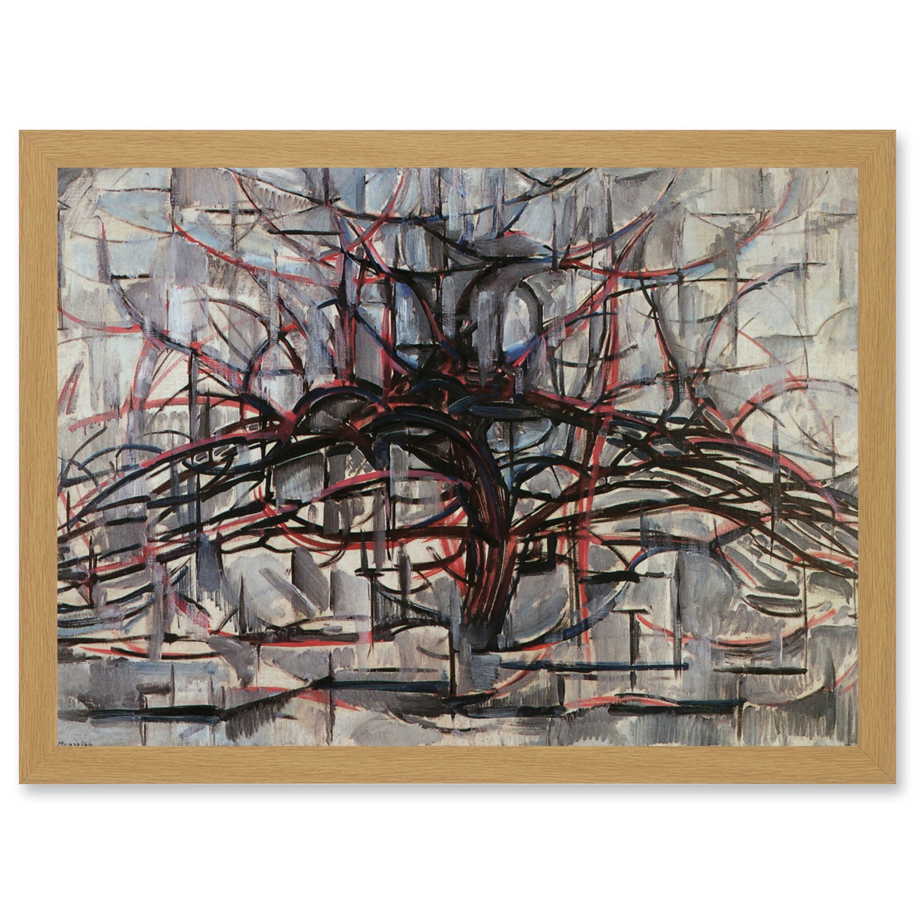 Piet Mondrian Tree Abstract Dark Painting Artwork Framed Wall Art Print ...