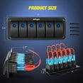 Nilight 6 Gang Rocker Switch Aluminum Panel Toggle Dash 5 Pin ON/Off ...