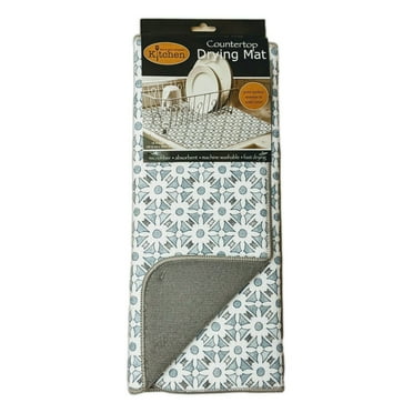FARMHOUSE Microfiber Countertop Dish Drying Mat, Machine Washable by ...