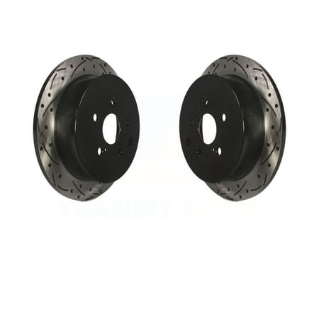 Rear Coated Drilled Slotted Disc Brake Rotors Pair For Toyota ...