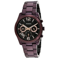 Fossil Women's Jacqueline Wrist Watch, Wine-Tone Stainless Steel, Three ...