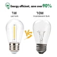 Leadleds S14 LED String Light Bulbs, 15 Pack, Shatterproof, 1W 2700K ...