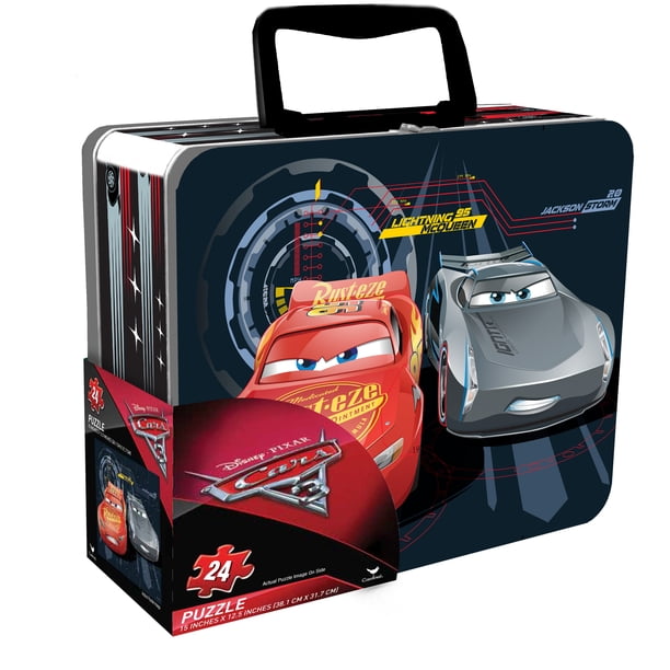 Cars 3 - Jigsaw Puzzle Lunch Box Tin with Handle - Walmart.com ...
