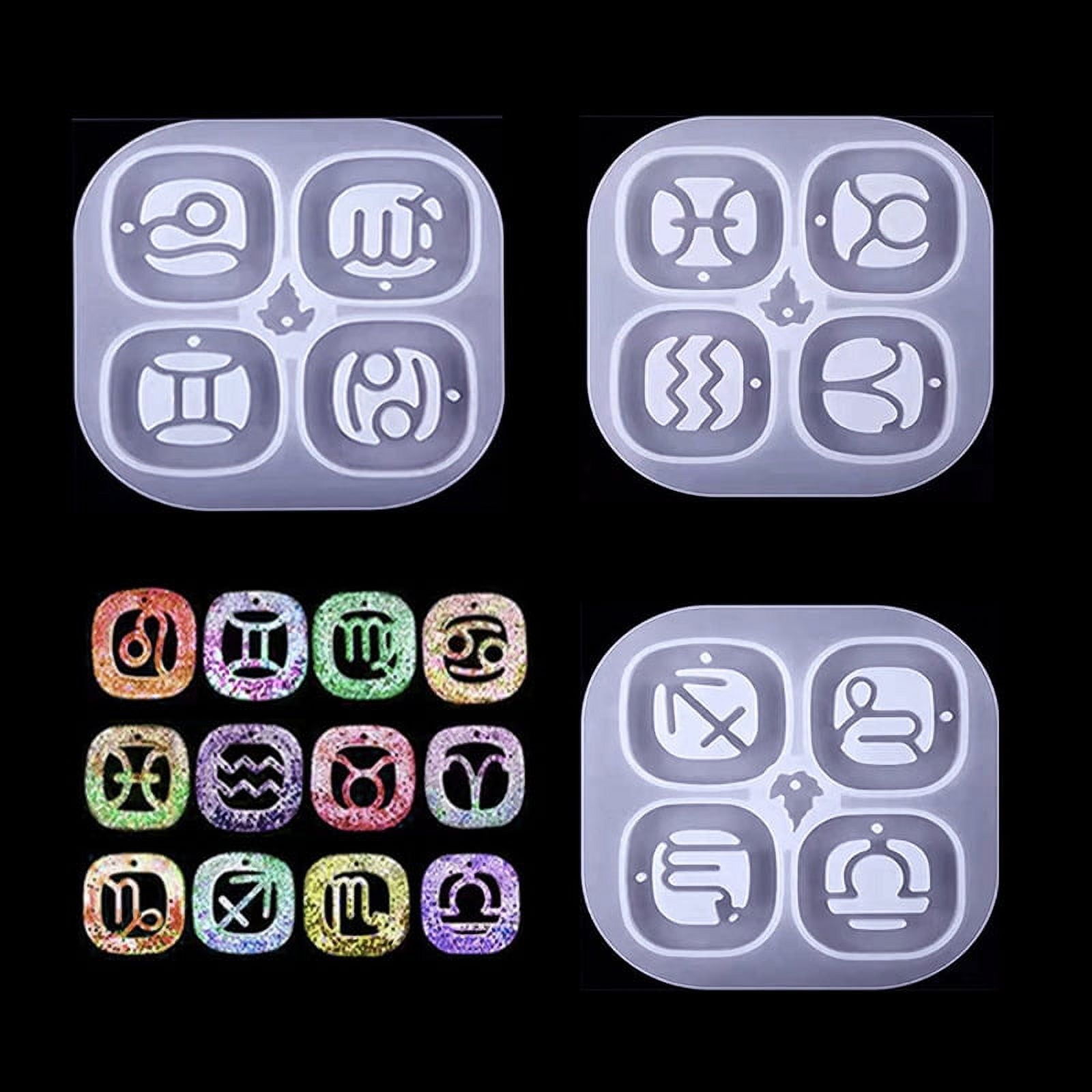 3 moldes de resina de constelación, moldes de silicona para llaveros ...