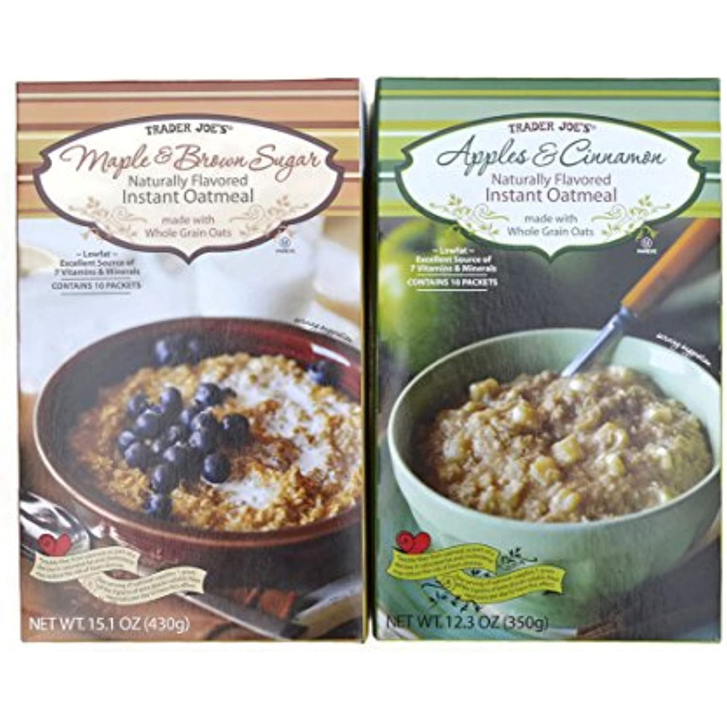 TJ Naturally Flavored Instant Oatmeal (Variety Pack Of 2): Maple ...