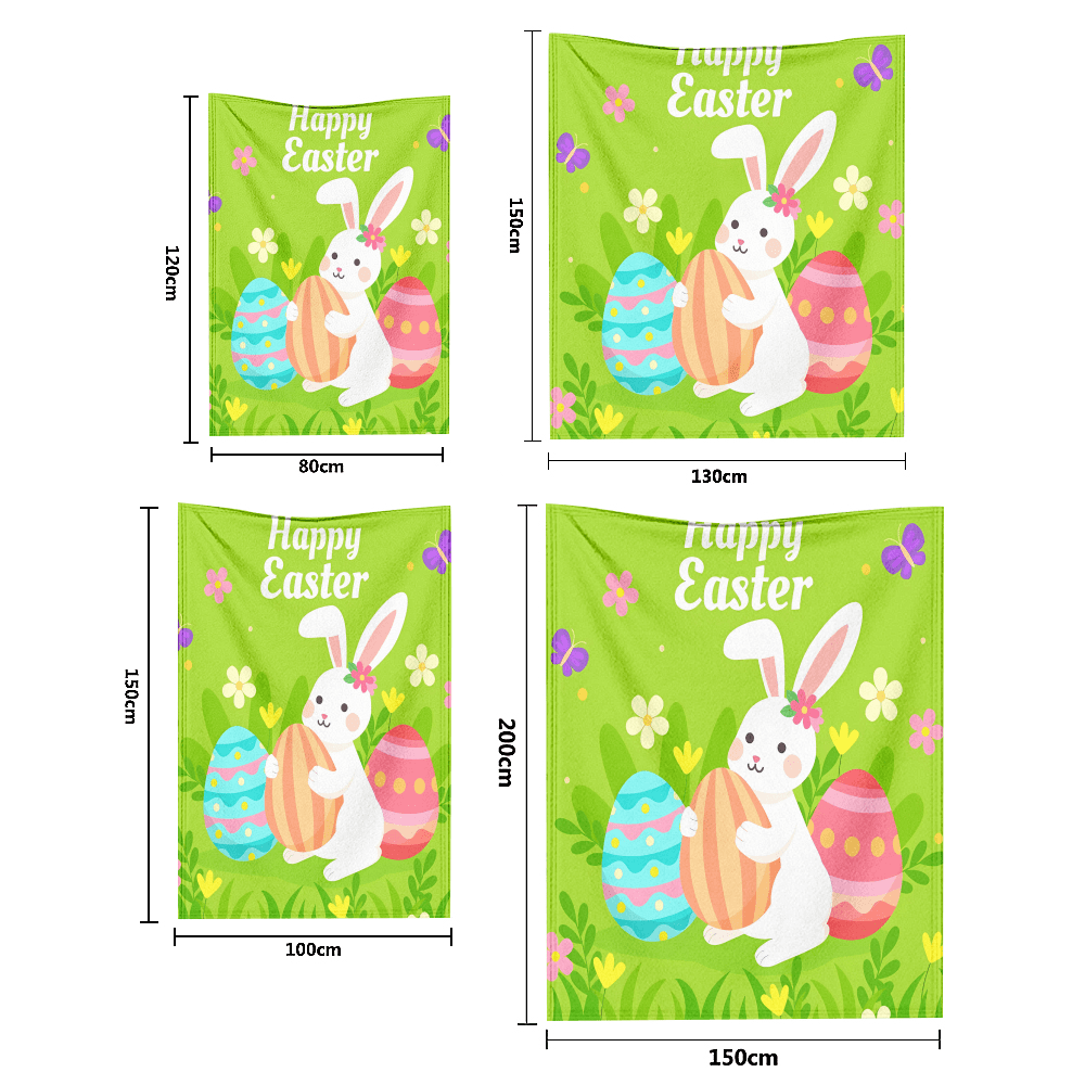 Spring Easter Throws Blanket Bed Sofa Living Room 3D Printed Flannel ...