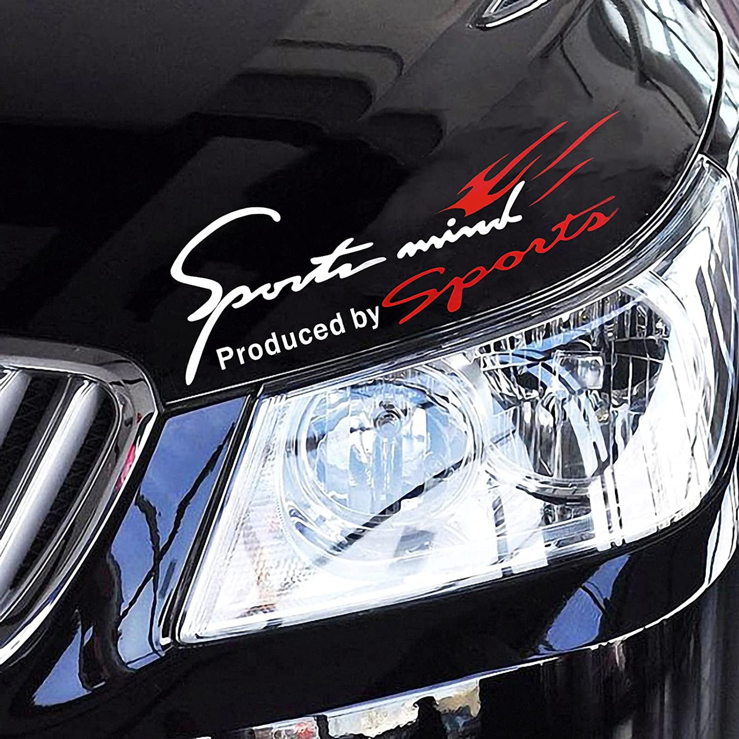 Walbest Sports Car Front Cover Sticker Auto Light Eyebrow Reflective ...