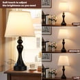 NiteLoom 19" Touch Control Bedside Table Lamp Set of 2, 3 Way Dimmable ...