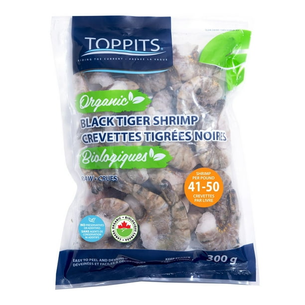 Toppits Organic Black Tiger 41/50 Count Easy Peel Shrimp - Walmart.ca
