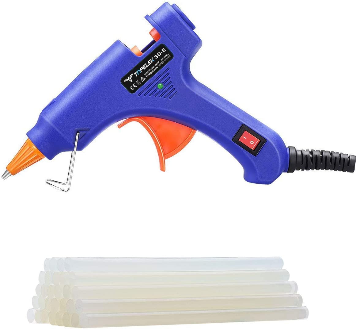 Hot Glue Gun, TOPELEK Mini Heating Hot Melt Glue Gun with 30pcs Melt ...