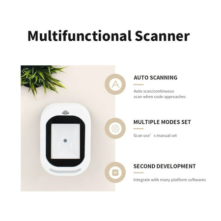 Wired Barcode Scanner USB Versatile Scanning Hands-free Scan QR Code 1D ...