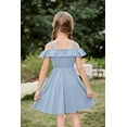 Arshiner Girls Dresses Summer Spaghetti Strap Cold Shoulder Ruffle ...