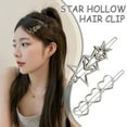 Agiufgs Hair Clips Alloy Metal Hollow Star, Star and Heart Designs, for ...