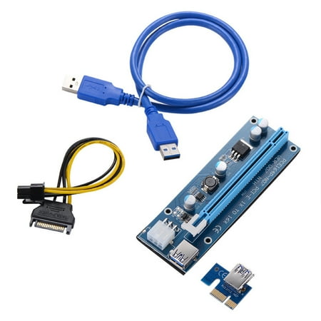 Color Random PCI-E Extender Mini PCI-E Riser Card 1x to 16x USB 3.0 ...