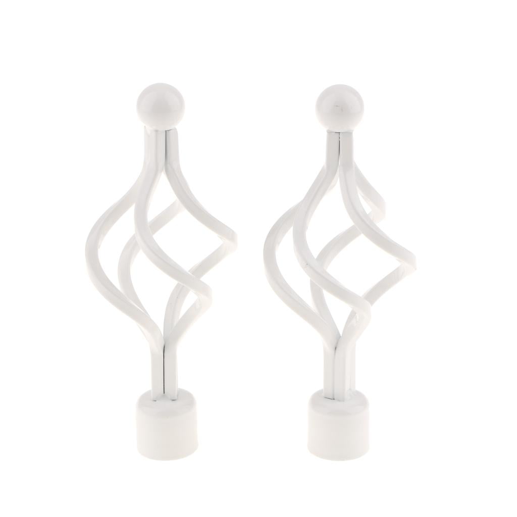 2pcs Decorative Recess Bracket Curtain Rail Support Ends Curtain Pole ...