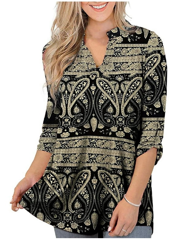 Plus Size 3 4 Sleeve Tops