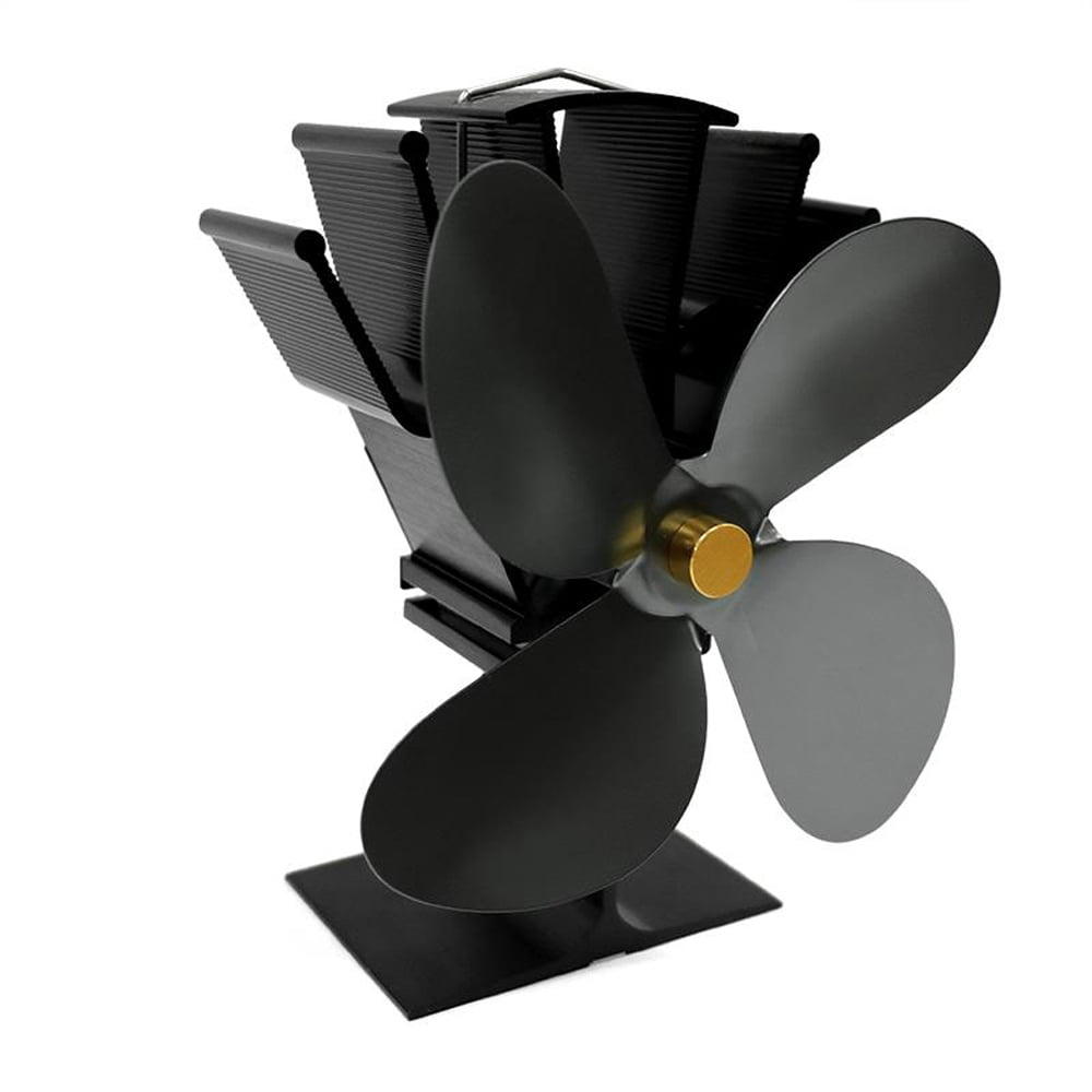 4-Blade Heat-Powered Fireplace Fan, Alumina Construction, 180-210 CFM ...