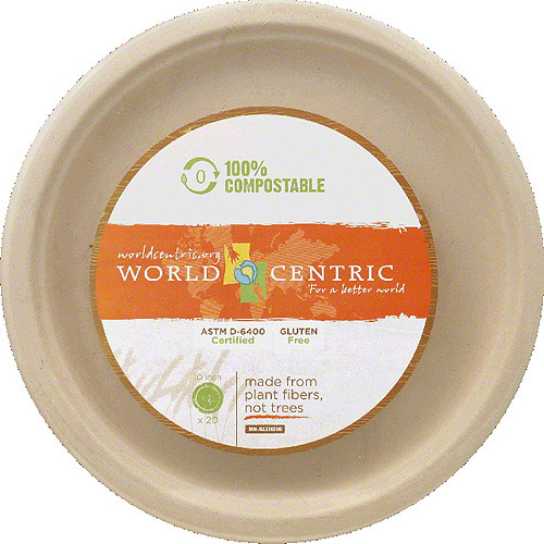 World Centric 10" Plant Fiber Plates, 20 count, (Pack of 12) - Walmart.com