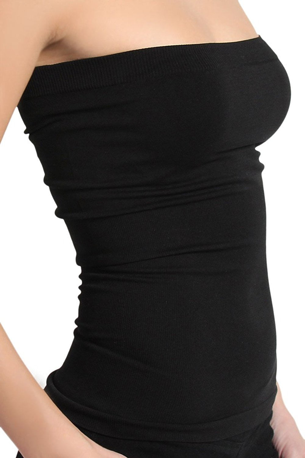 TheLovely Seamless Strapless Bandeau Tube Top Shaping Ribbed Waist Tank ...