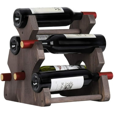 BiJun Kitchen Top, Black Modern Wire Counter Wine Rack, Tabletop Metal ...