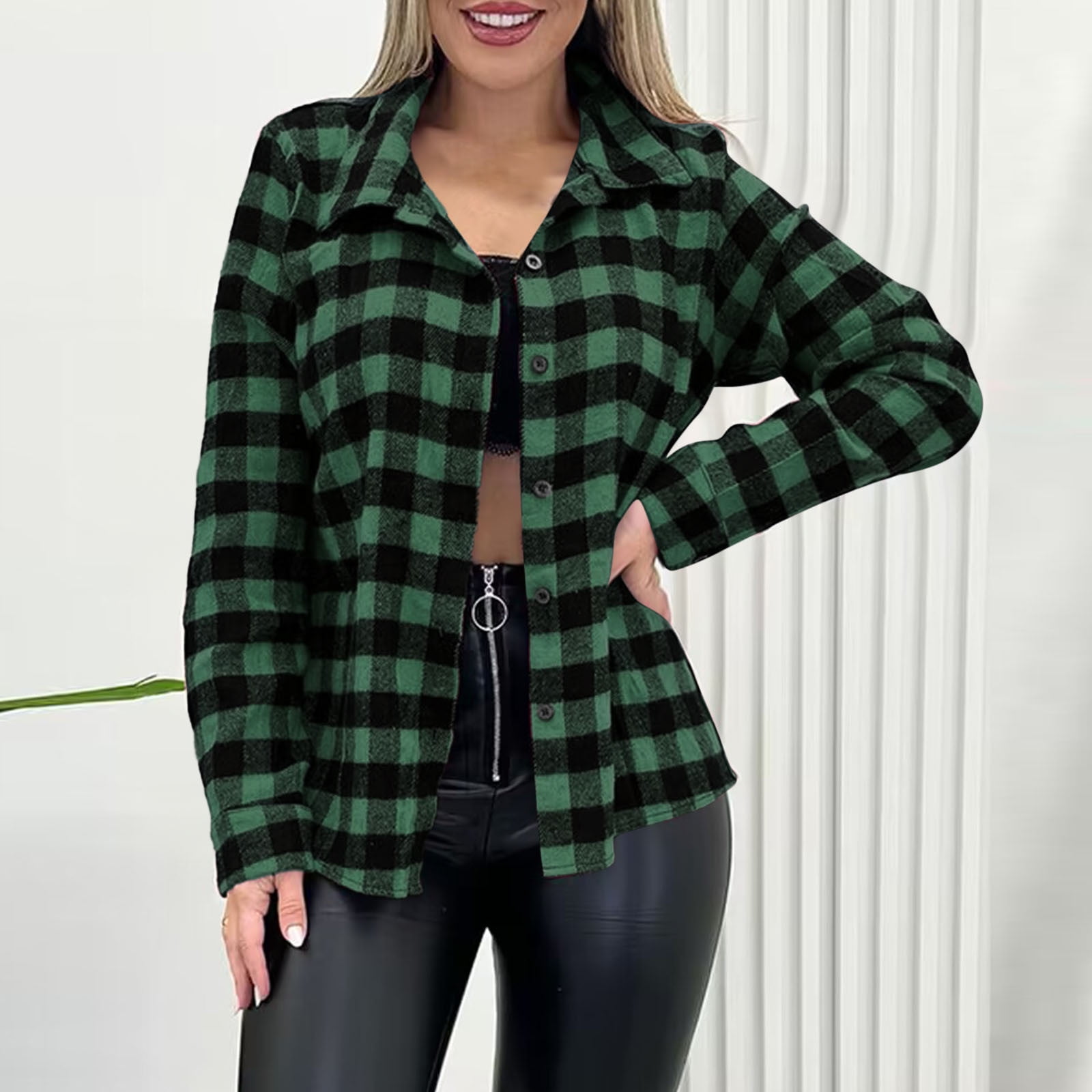 Click here for Pisexur Womens Tops Flannel Shirt Women Button Dow... prices
