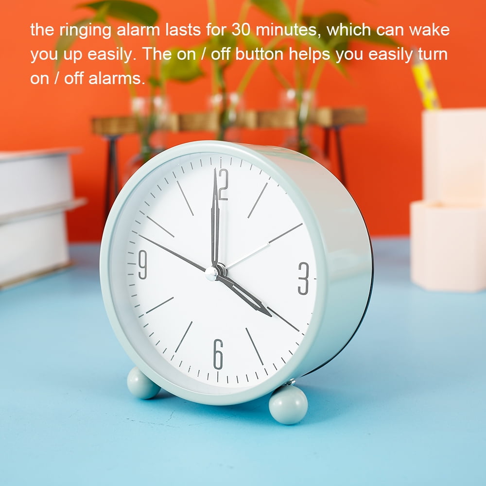 ZTOOSilent Sweep Analogue Alarm Clock Battery Powered Desk Bedside ...