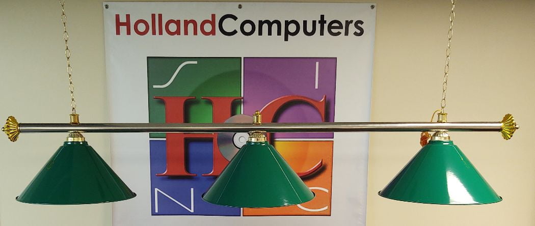 65 Inch Pool Table Light - Billiard lamp With Metal Green Shades For 7 ...