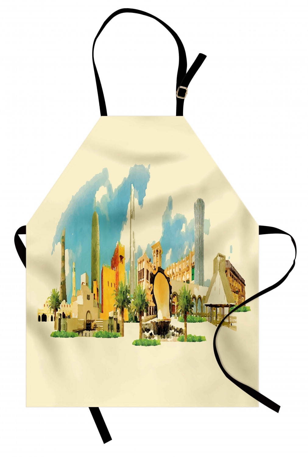 Landscape Apron Doha Historical Arabian Qatar Avant Garde Watercolor ...