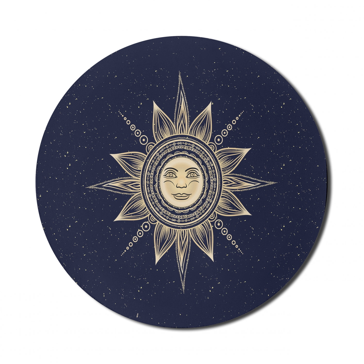 Psychedelic Mouse Pad for Computers, Vintage Occult Sun with Face Boho ...
