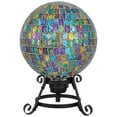 Mosaic Window Pane Outdoor Garden Gazing Ball - 10" - Multi-Color ...