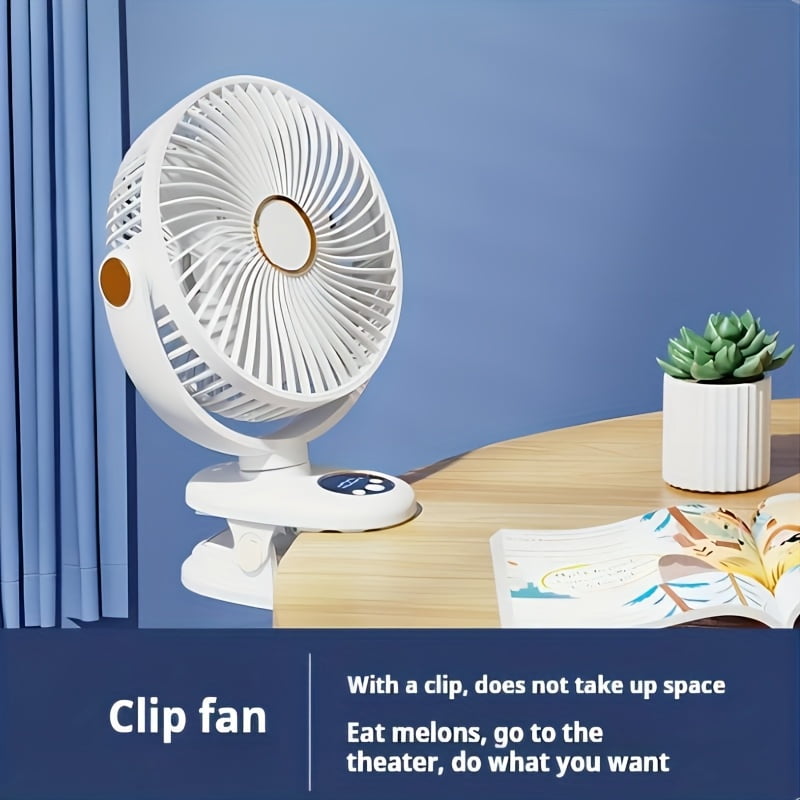 Large 12-inch Fan, Upgraded 5000mAh Portable Desktop Fan 135°Auto ...