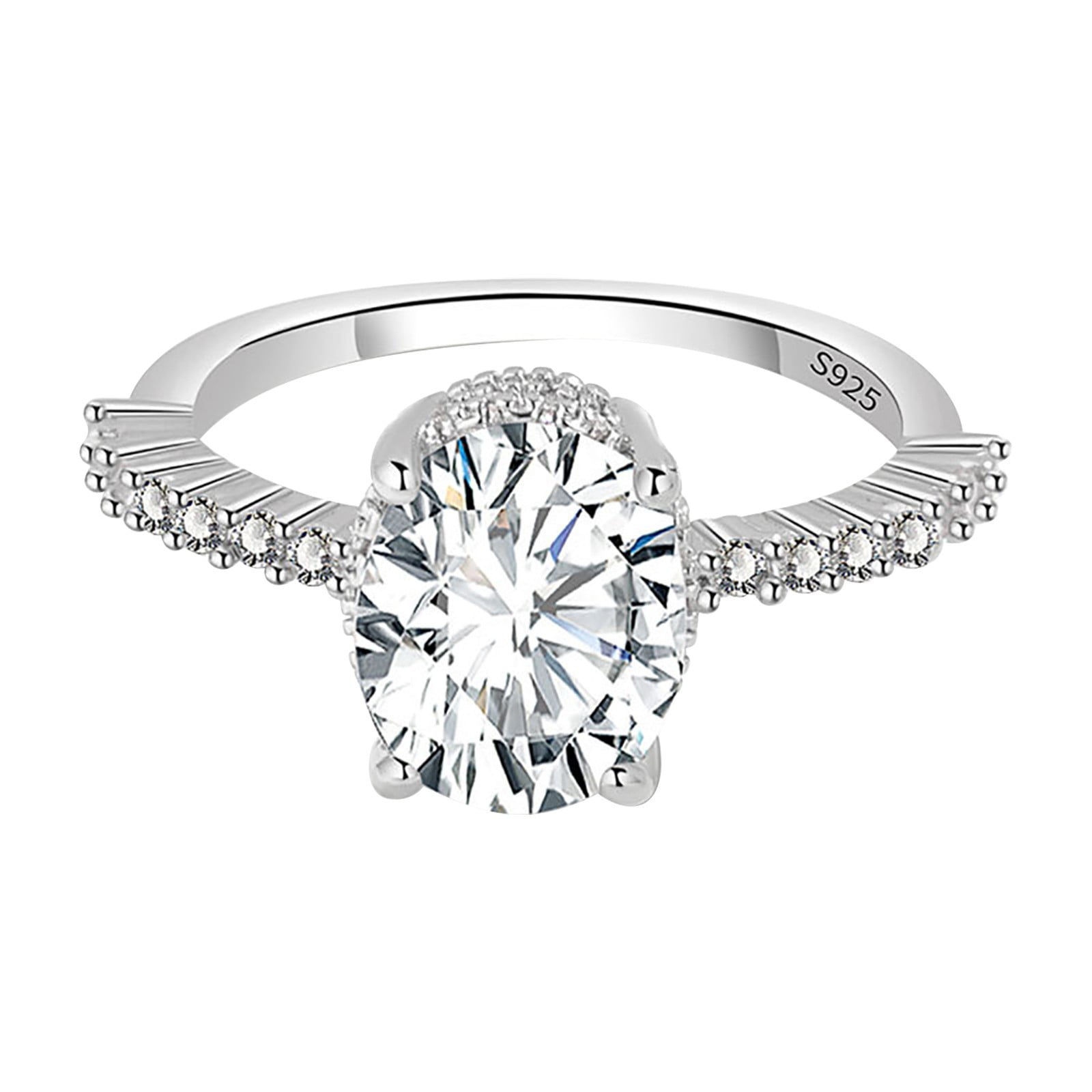 Click here for Diamond Mossanite Round Wedding Ring  Four-Claw Se... prices
