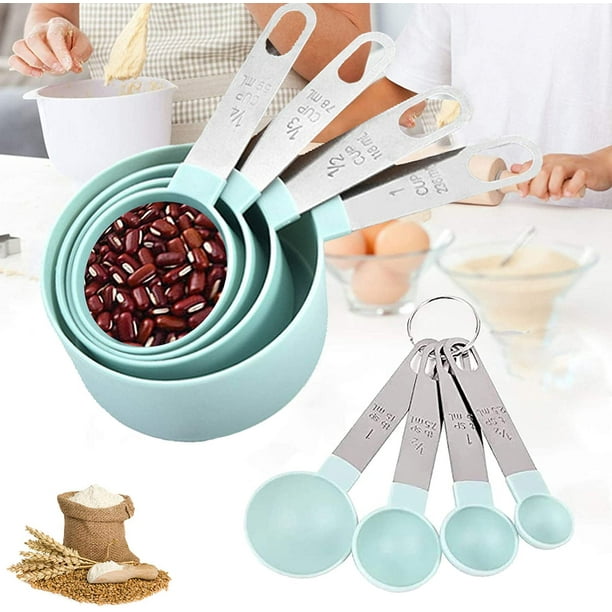 8 Pieces Measuring Cups and Spoons Set / Nesting Measuring Cups ...