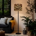 2pcs Set Drum Lampshades (13"x 13"x 10"), leopard print Fabric Lamp ...