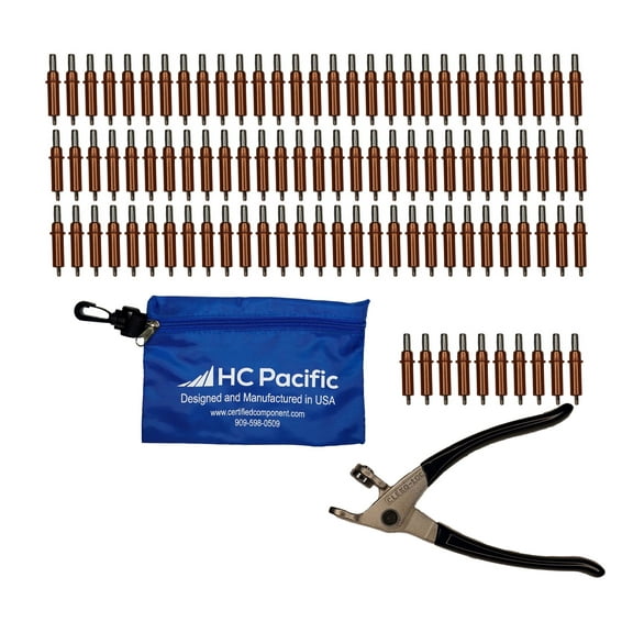 50 each C1/4 Cleco Fasteners (Made in USA) w/ Pliers and Pouch ...