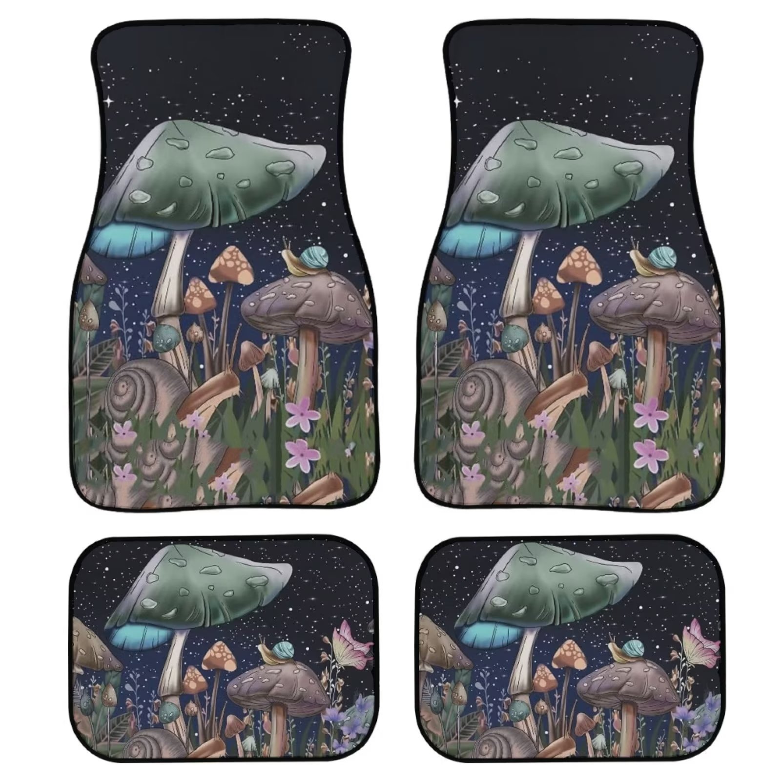 NETILGEN Aesthetic Hippie mushroom Car Floor Mat 4 Pack Waterproof Car ...