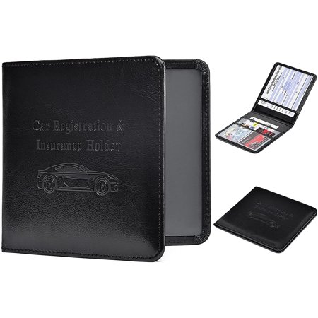 HERRIAT Car Registration and Insurance Card Holder - Leather Vehicle ...