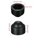 Uxcell Plastic Dome Nut Protection Cap Covers, M5 Nut Cover Black 100 ...